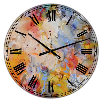 Designart Blue And Yellow Color Whirls Wall Clock | Michaels