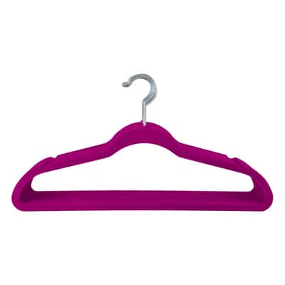 Simplify Super Slim Velvet Huggable Hangers, 10ct., Color: Fuschia ...