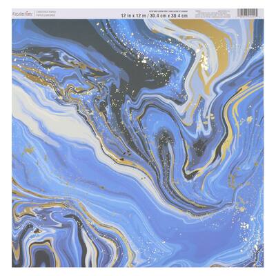 12" x 12" Blue Marble Cardstock Paper by Recollections™ | Michaels