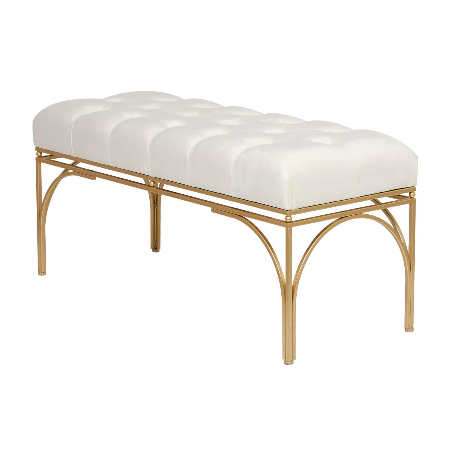 White Metal Glam Bench, 18" x 39" x 16" | Benches | Michaels