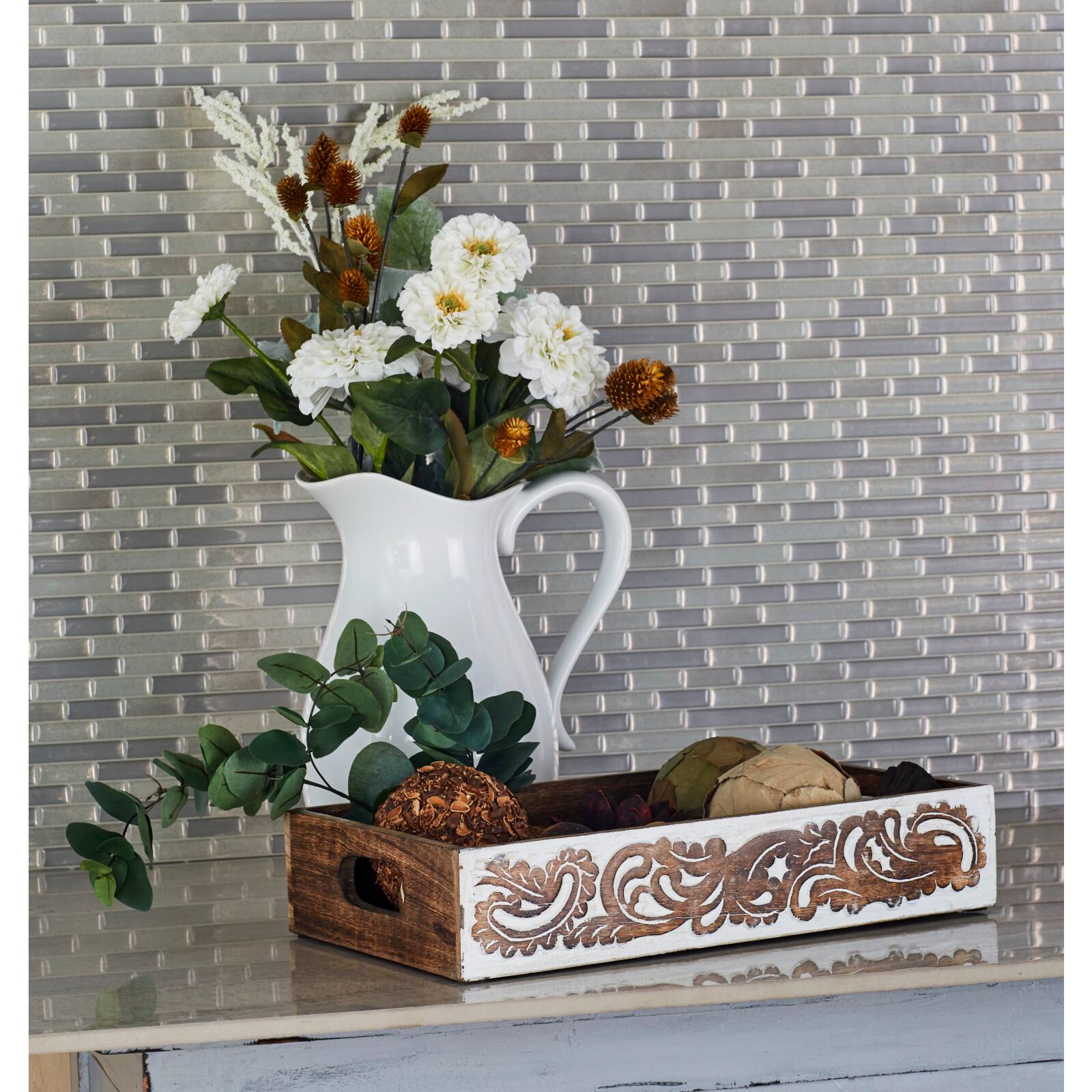 Brown Mango Wood Traditional Tray Set | Tables & Trays | Michaels