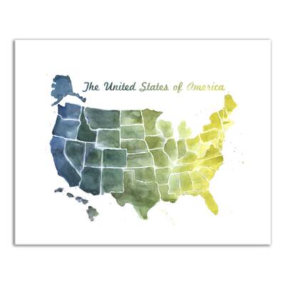 Watercolor United States Map 20" x 16" Canvas Wall Art | Michaels