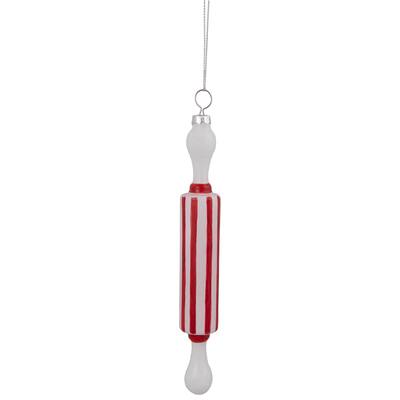 Red Striped Rolling Pin Glass Christmas Ornament | Michaels