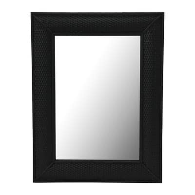 Hello Honey® Black Firwood & Rattan Wall Mirror | Michaels