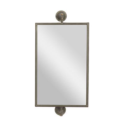 28" Black Wood Industrial Wall Mirror | Michaels