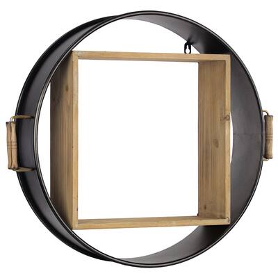 23" Metal & Wood Round Hanging Wall Shelf | Michaels