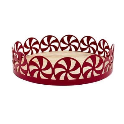 6" Red Metal Peppermint Tray by Ashland® | Michaels