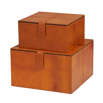 Brown Leather Storage Box Set | Michaels