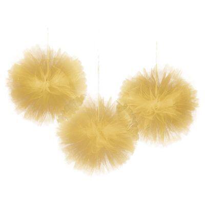 Gold Tulle Fluffy Decorations, 3ct. | Michaels