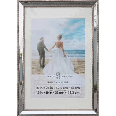 Home Mirrored Frame with Mat by Studio Décor®, Size: 6" x 24" / 13" x ...