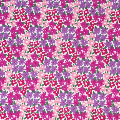 SINGER Ditsy Purple Floral On White Cotton Fabric | Michaels