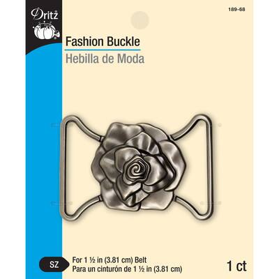 Dritz® Antique Silver Fashion Buckle with Rose Design | Michaels