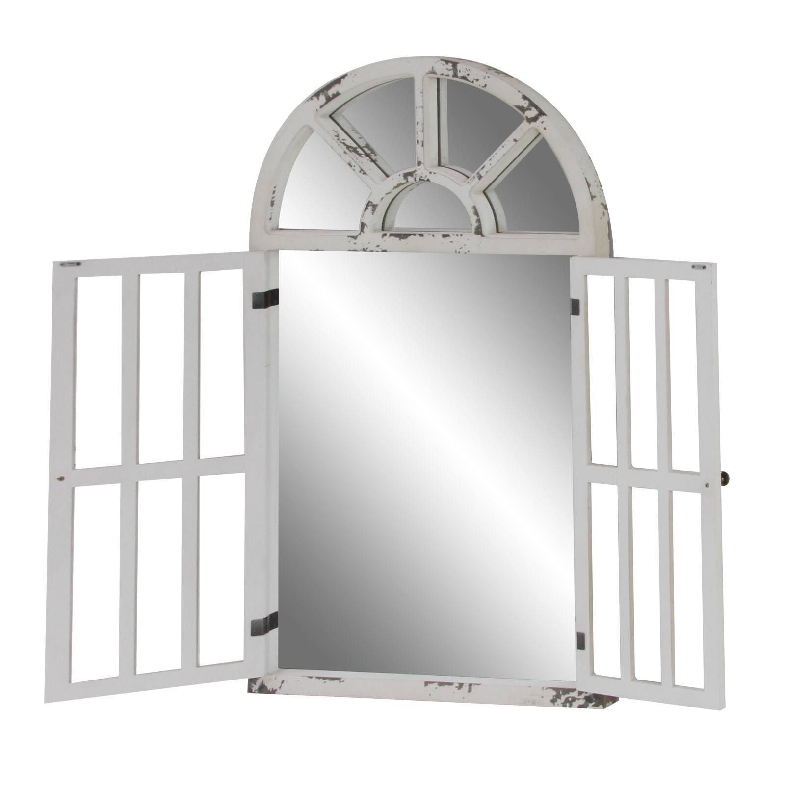 46" White Vintage Wood Wall Mirror | Michaels