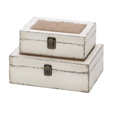 White Wood Farmhouse Box Set, 8" & 10" | Michaels