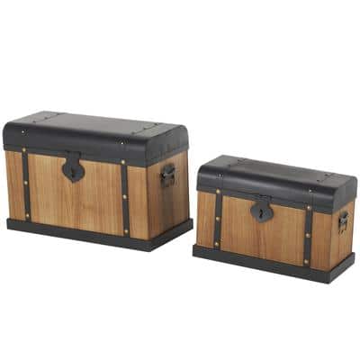 Brown & Black Decorative Trunk Set | Michaels