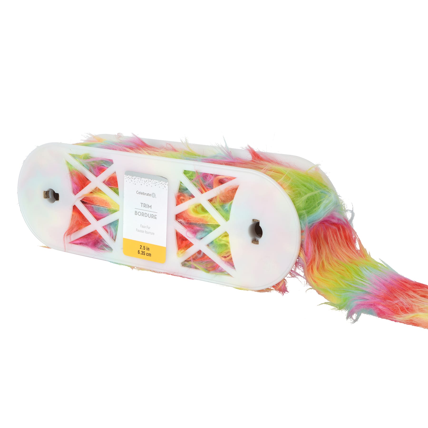 2.5" Faux Fur Trim by Celebrate It®, Color: Rainbow | Michaels