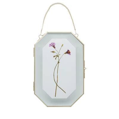 Large Gold Flowers Glass Octagon Frame Accent by Ashland® | Michaels