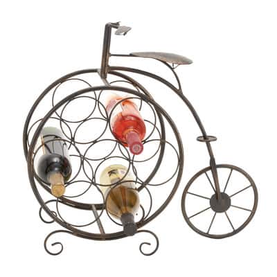 21" Rustic Brass Bicycle Wine Holder Rack | Michaels