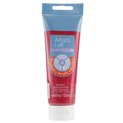 4oz. Acrylic Paint by Artist's Loft™, Size: 4 fl oz, Color: Deep Red ...