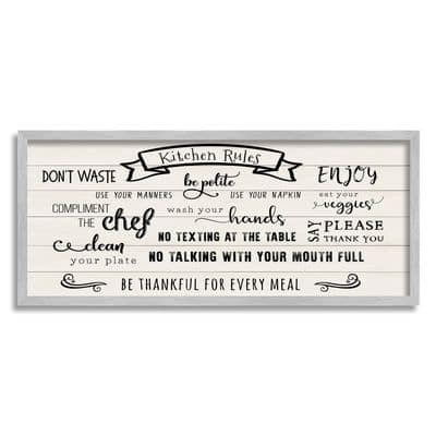Stupell Industries Kitchen Rules List Family Happiness Motivational ...
