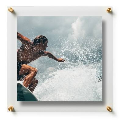 Wexel Art Double Panel Clear Acrylic Floating Wall Frame with Gold ...