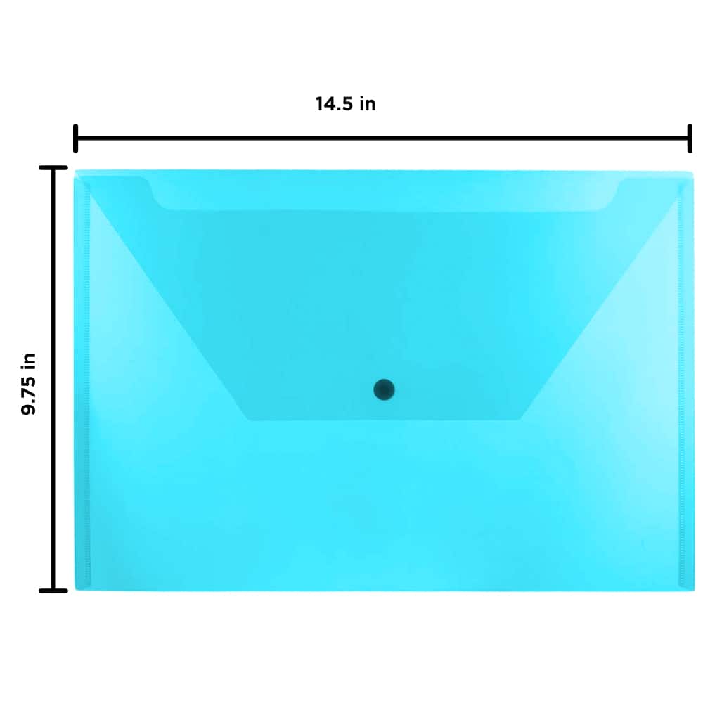 JAM Paper 9.8" x 14.5" Plastic Snap Closure Envelopes, 12ct ...