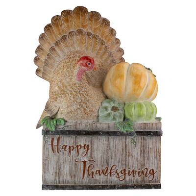 20" Turkey & Pumpkins Happy Thanksgiving Decoration | Michaels