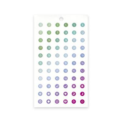 Multicolor Round Handwritten Number & Icon Stickers by Recollections ...