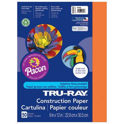 Tru-Ray® Orange Construction Paper, 9" x 12", 5ct. | Michaels