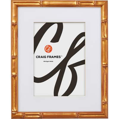 Craig Frames Vintage Bamboo Brushed Gold Picture Frame with Mat | Michaels