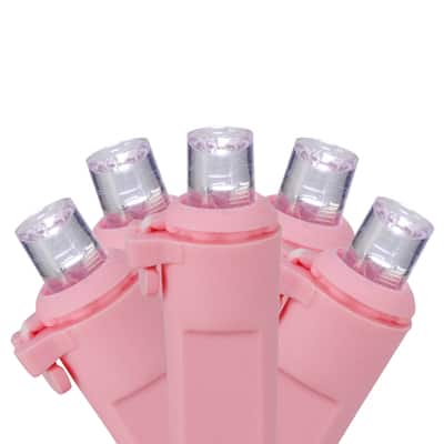 100ct. Pure White LED Wide Angle Valentine's Day Pink String Lights ...