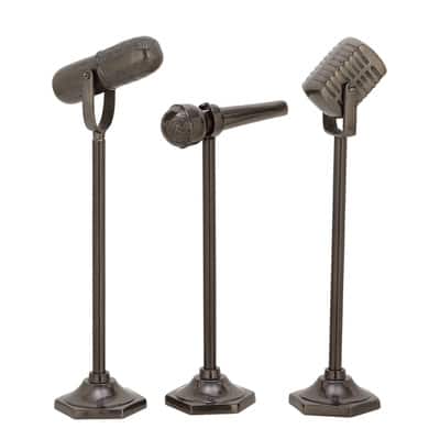 Bronze Aluminum Traditional Microphone Sculpture Set | Michaels