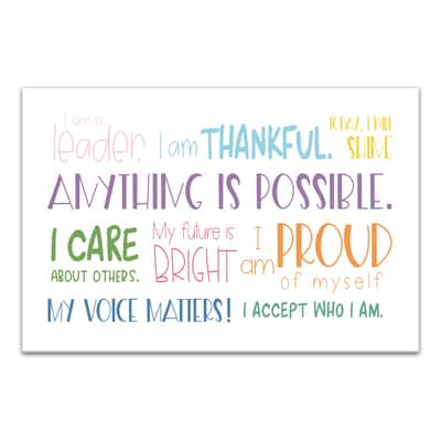 I Am Words 20" x 30" Canvas Wall Art | Michaels