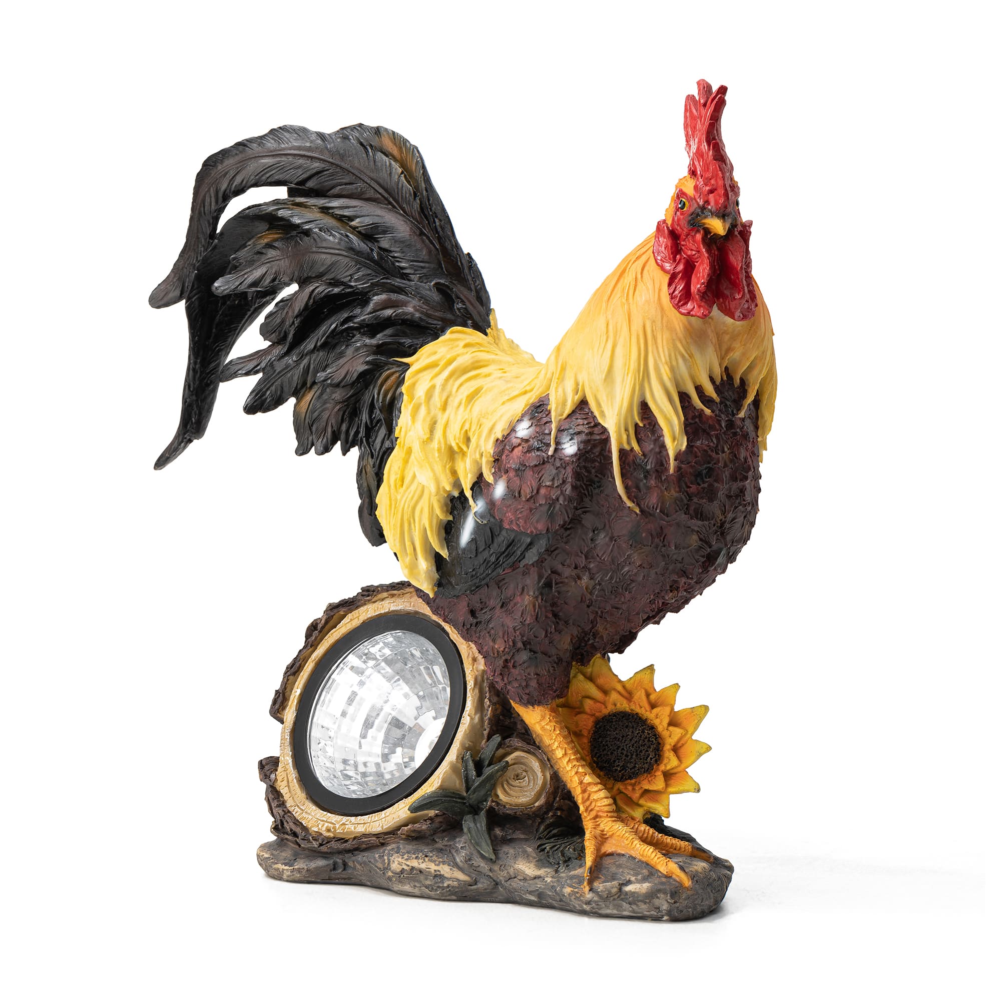Glitzhome® 13.75" Solar Powered Vibrant Rooster Garden Statue | Michaels