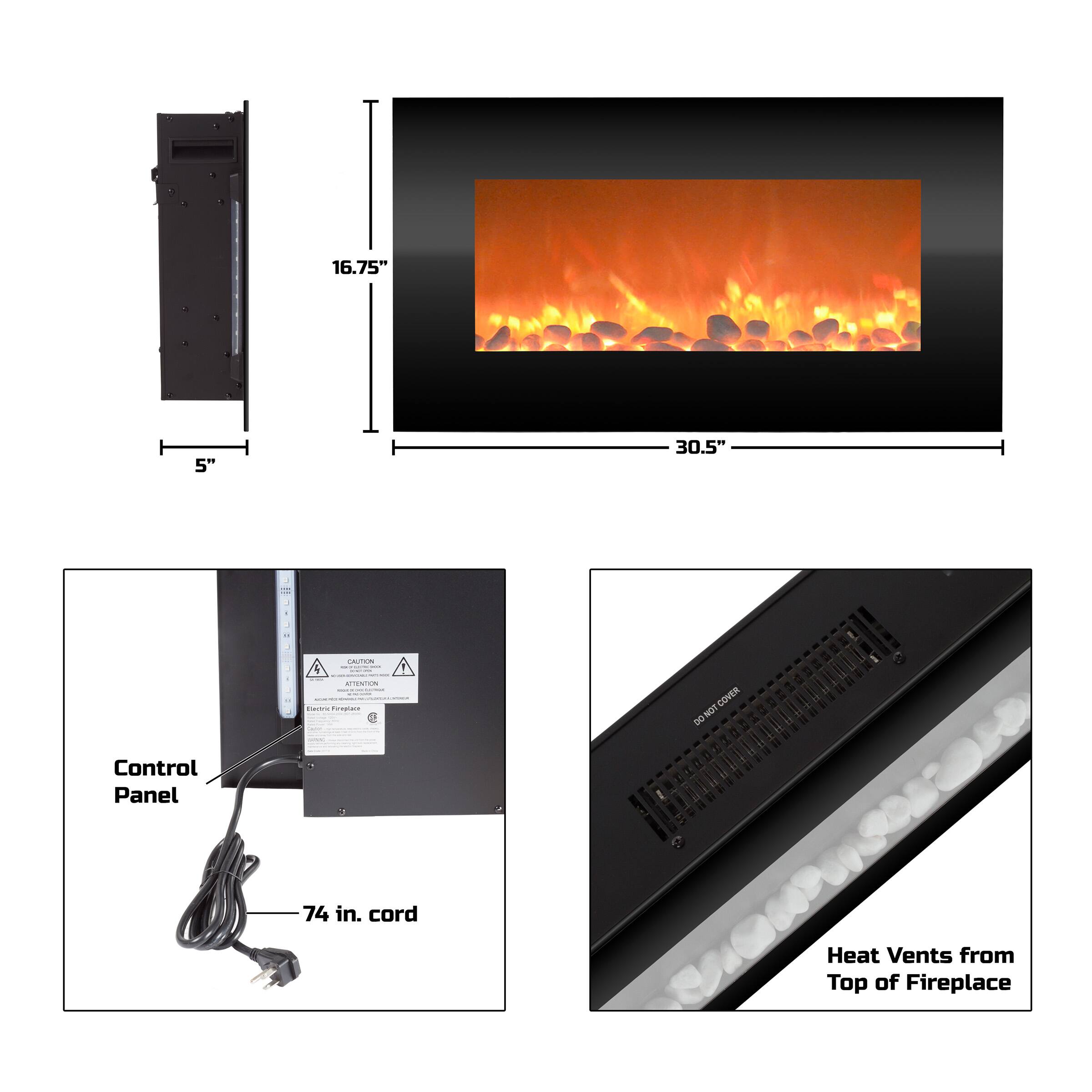 Hastings Home 31" Black LED Backlit Fireplace | Fireplaces | Michaels