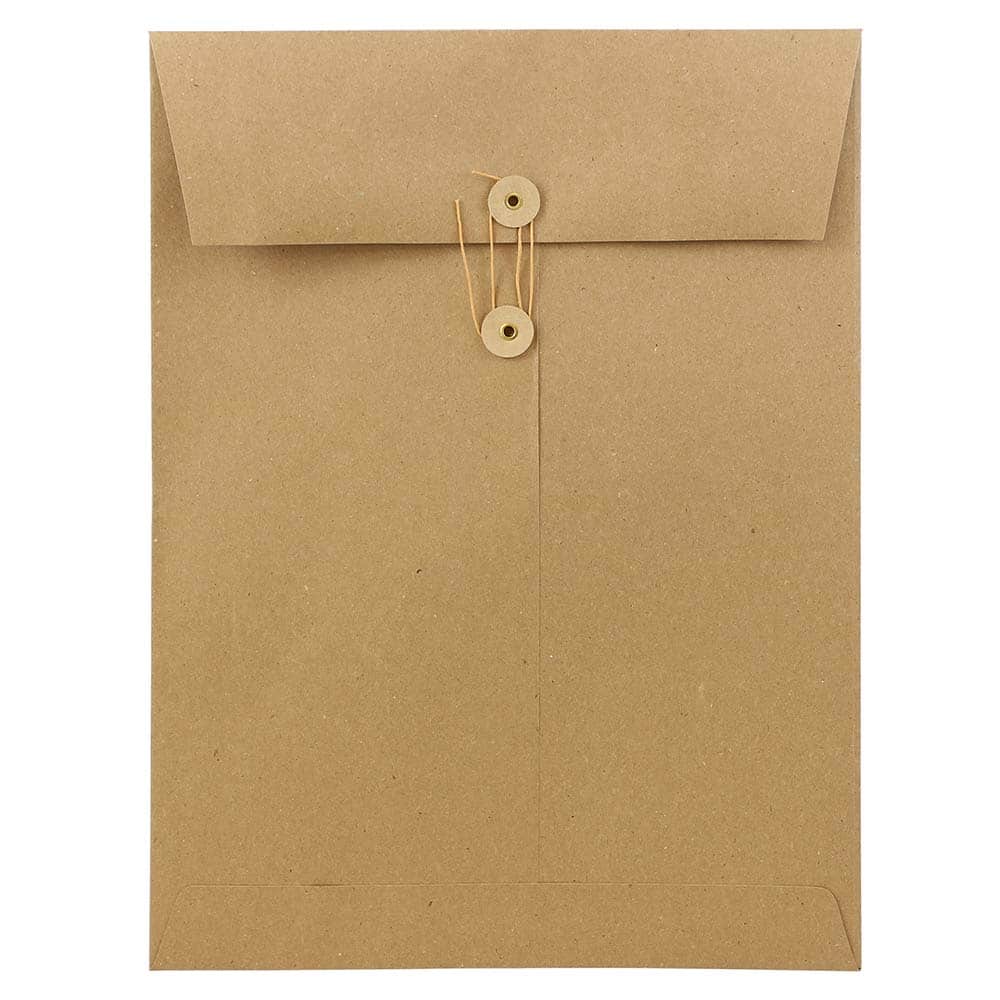 JAM Paper 9" x 12" Brown Kraft Booklet Envelopes with Button & String ...