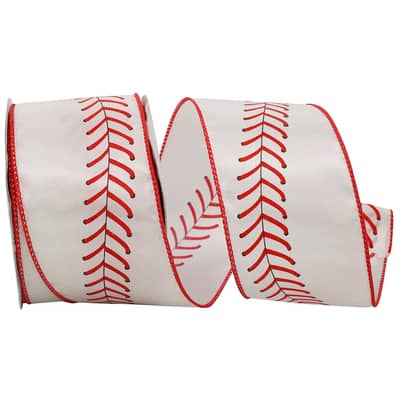 The Ribbon Roll 2.5" x 10yd. Wired Baseball Stitch Ribbon | Michaels