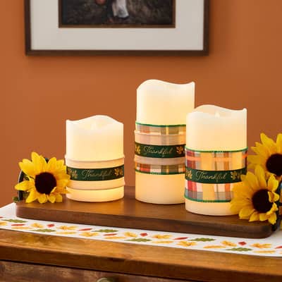 Fall Ribbon LED Candles | Projects | Michaels