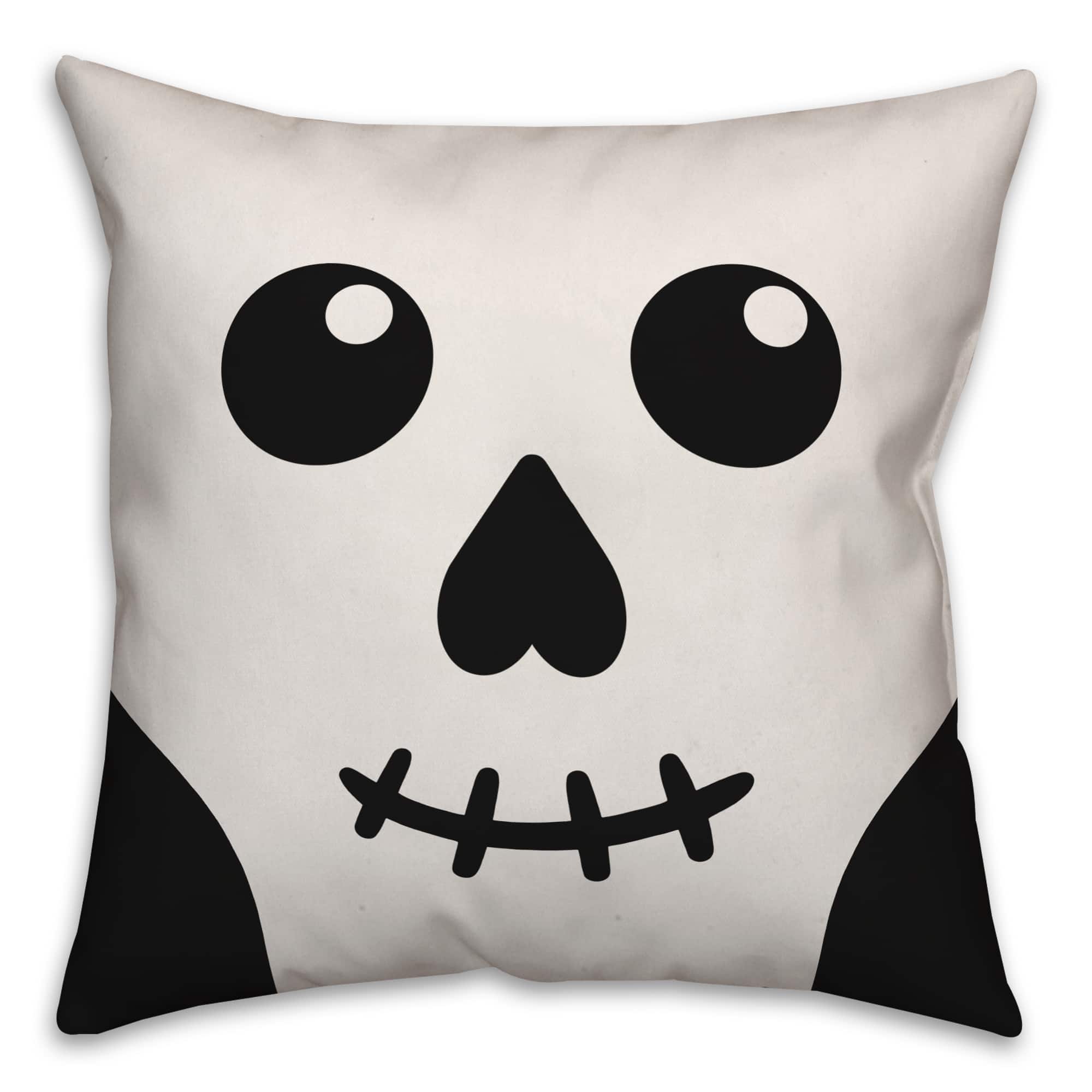 Skull Face Spun Poly Throw Pillow | Michaels