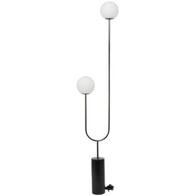 Black Marble Orb 2 Light Floor Lamp with Marble Base 16" x 7" x 73 ...
