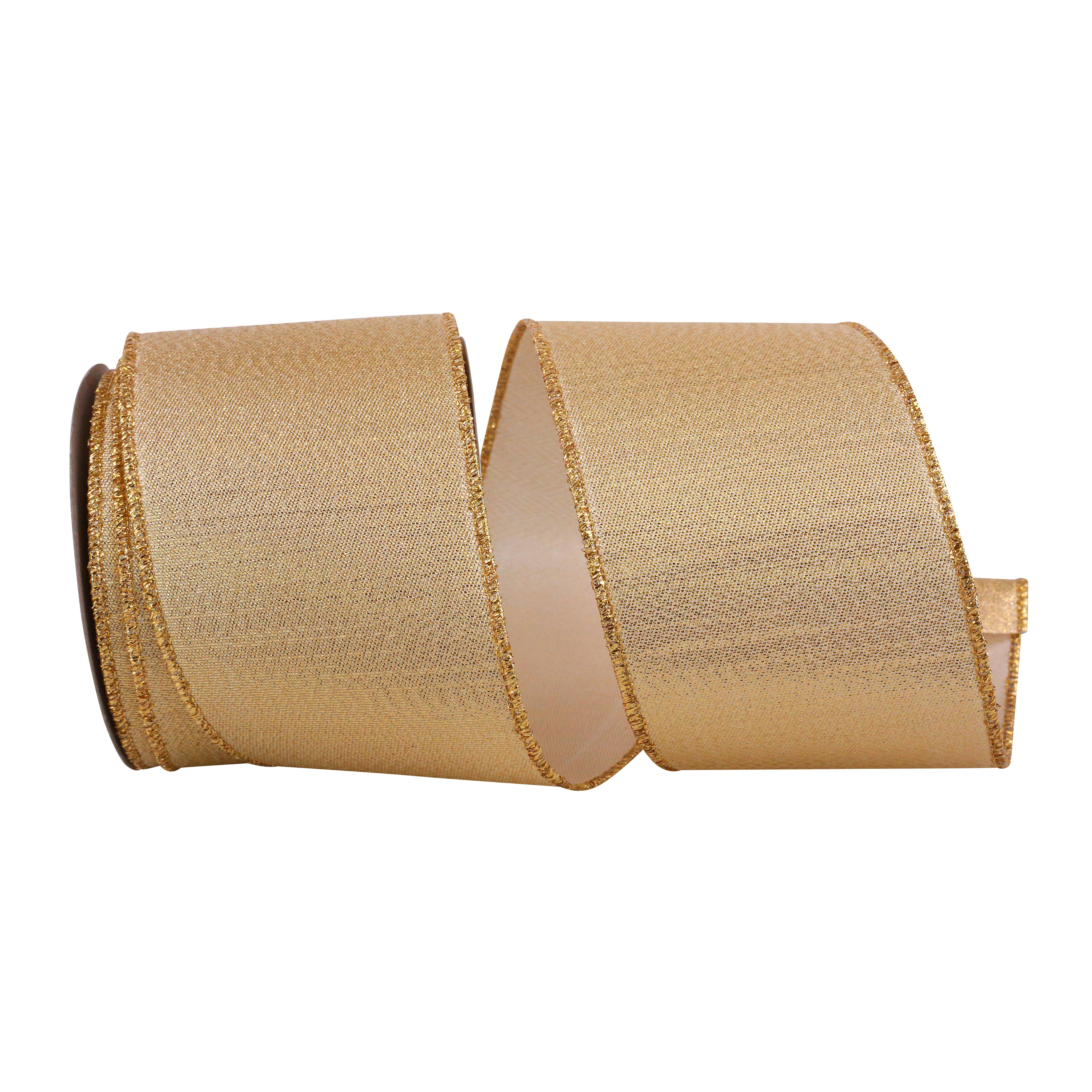 JAM Paper 2.5" x 10yd. Gold Lame Wired Edge Ribbon | Michaels
