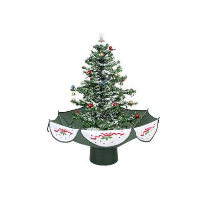 2.5ft. Pre-Lit Musical Snowing Artificial Christmas Tree, White LED ...
