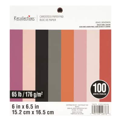 6" x 6.5" Boho 65lb. Cardstock Paper Pad by Recollections™, 100 Sheets ...