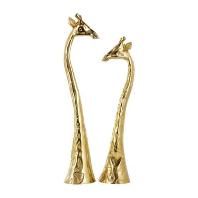 Gold Aluminum Giraffe Sculpture Set | Michaels