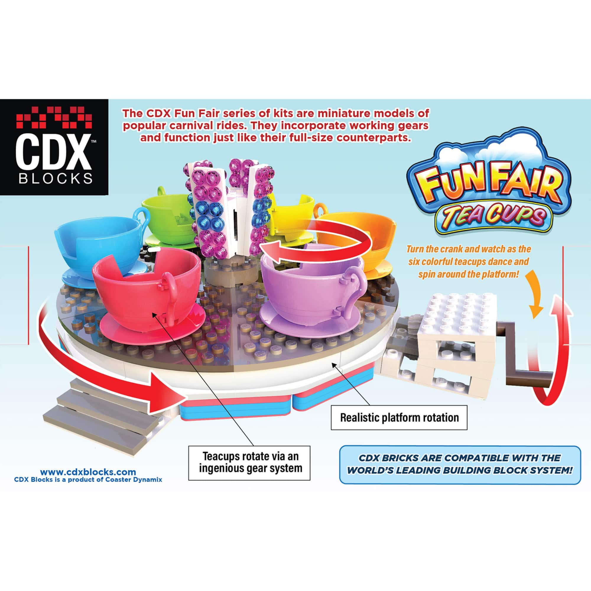 CDX Blocks Fun Fair Tea Cups Ride Building Set | Michaels