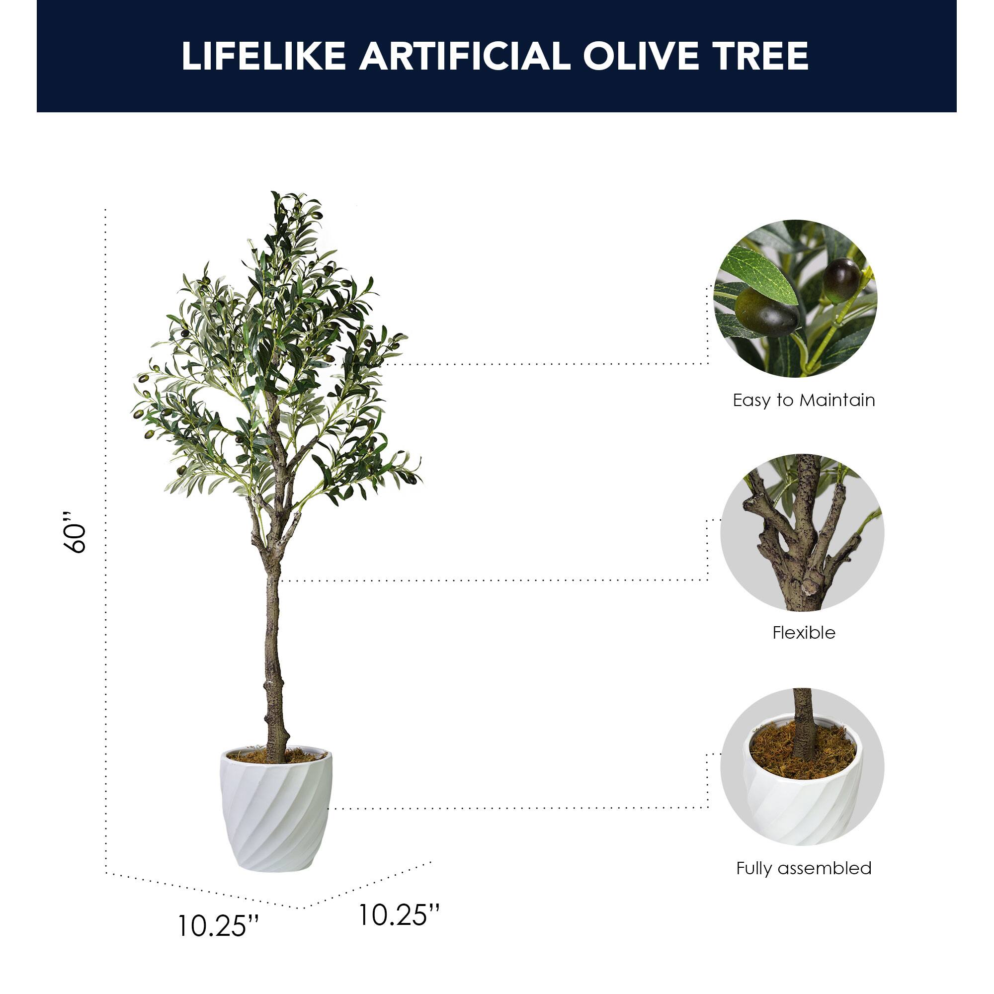 American Art Decor 5ft. Olive Tree in White Ceramic Pot | Michaels