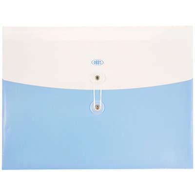 JAM Paper 9.75" x 13" Two-Tone Light Blue Plastic Button & String Tie ...