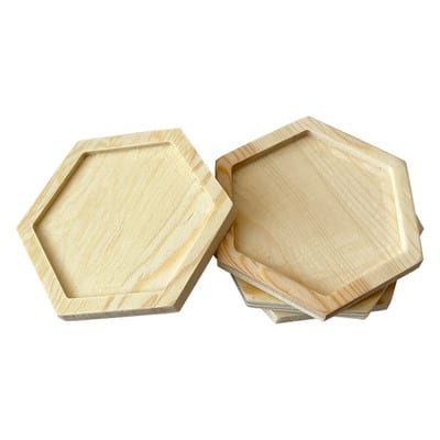 Hexagon Welled Pinewood Coasters, 4ct. by Make Market® | Michaels
