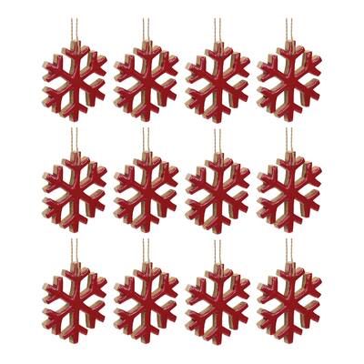12ct. 4" Red Snowflake Ornament | Michaels