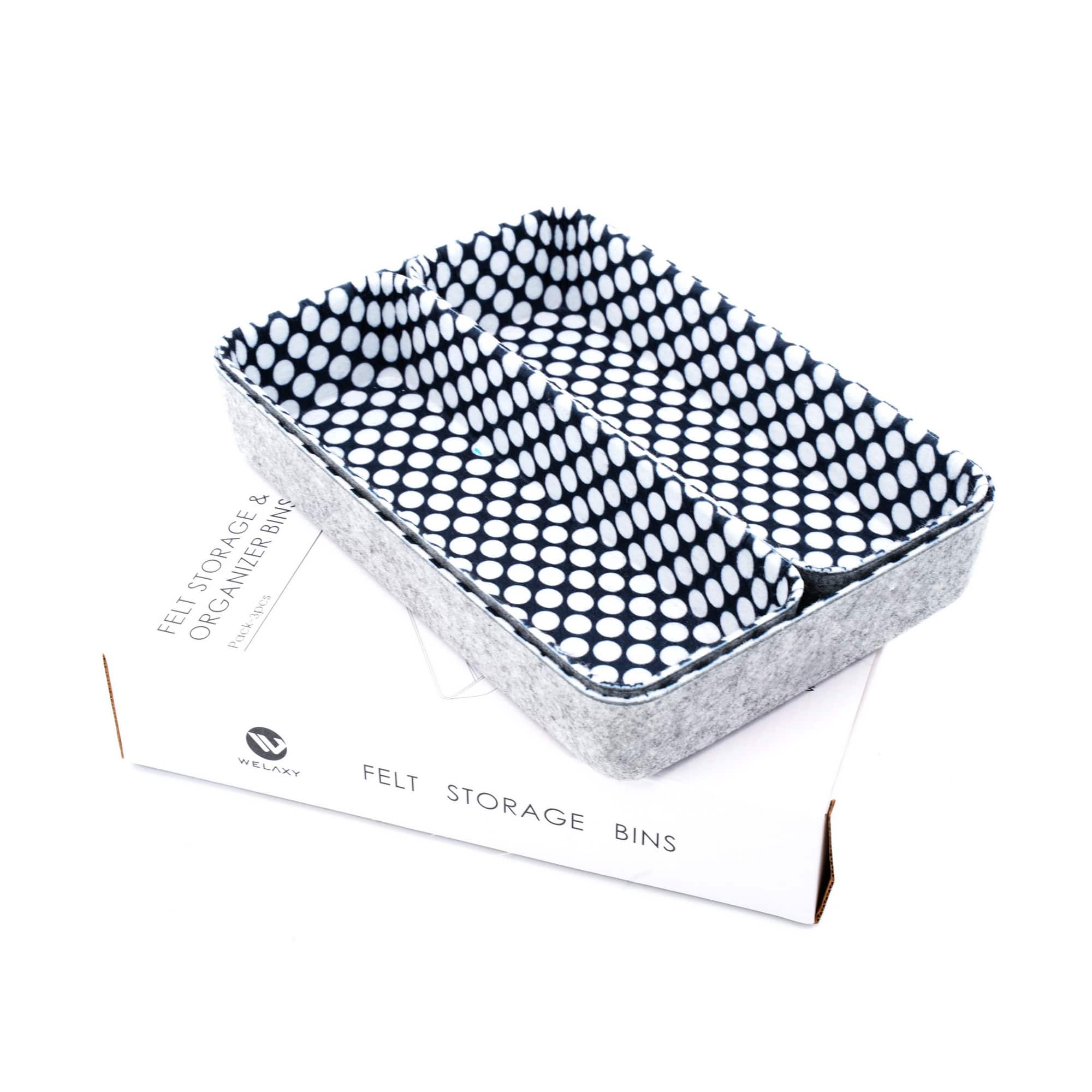 Welaxy Felt 3 Piece Polka Dot Drawer Organizer Set | Michaels